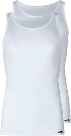 Skiny Herren Shirt Collection Tank Top 2er Pack Unterhemd, Weiß (White 0500), X-Large (Herstellergröße: XL)