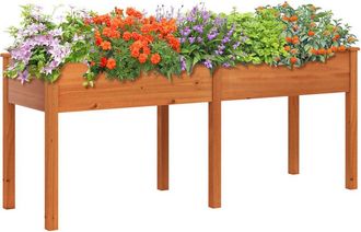 Costway Jardini&egrave;re Sur&eacute;lev&eacute; en Bois avec Pied, Lit de Jardin avec Panneau Diviseur Trous de Drainage, pour Fleur Herbe L&eacute;gume Fruit, 184 x 58 x 77CM, Brun
