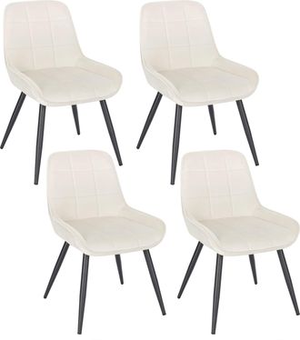 Woltu Esszimmerstühle 4er Set, Polsterstuhl Samt, Küchenstuhl gepolstert, Akzentstuhl für Wohnzimmer Schlafzimmer Küche, ergonomischer Stuhl mit Rückenlehne