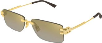 Bottega Veneta Lunettes de soleil rectangulaires - unisex - Accessoires - Jaune - Taille: 58 MM