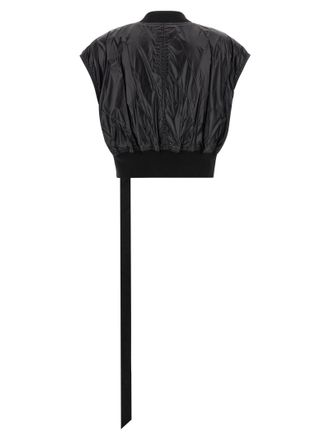 Rick Owens Womens Black Nylon Sleeveless Jacket Clothing