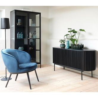 Loftscape home24 Vitrinenschrank I 90 x 190 x 40cm Schwarz