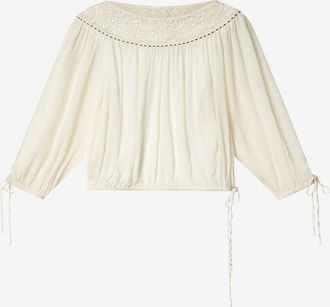 Isabel Marant Blouse Nelida - Femme - &Eacute;cru - Taille34 - Isabel Marant - Collection &Eacute;t&eacute; Femme - Nouvelle Collection Capsule La Riviera