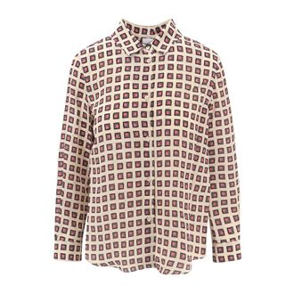 Aspesi Chemise en soie &agrave; imprim&eacute; g&eacute;om&eacute;trique - Femme - Blouses et Chemises - Multicolore - Taille: 38 FR