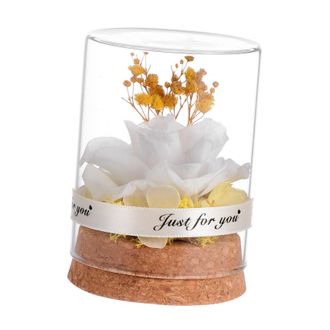 Valiclud Rosenglasabdeckung Mit Unsterblicher Massivholzsockel Für Dekoration Zu Hause Büro Als Valentinstagsgeschenk