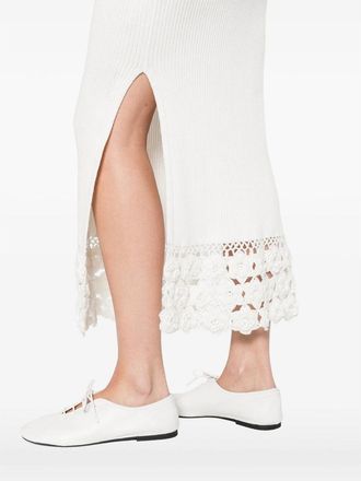 Ganni Crochet Hem Dress - White