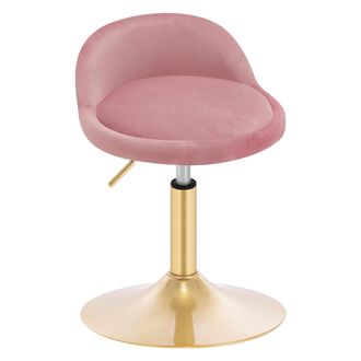 Woltu Schminkstuhl, Hocker h&ouml;henverstellbar, B&uuml;rohocker drehbar, Esszimmerstuhl, K&uuml;chenhocker, Drehhocker, Schminkhocker, Samt, 42,5-58 cm, f&uuml;r Wohnzimmer S