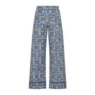 Maliparmi Maliparmi, Femme, Pantalons, Bleu, Taille: 40 FR Pantalon Batik Fleuri