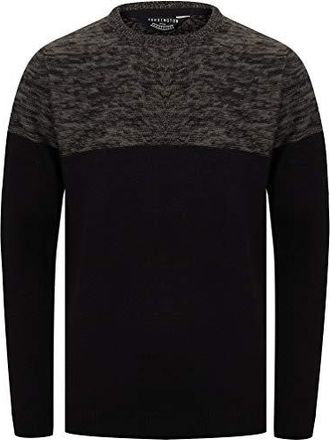Kensington Eastside Pull en tricot &agrave; col rond pour homme - Noir - Large