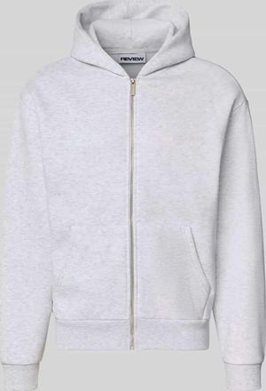 Review Relaxed Fit Sweatjacke aus Baumwoll-Mix mit Label-Detail