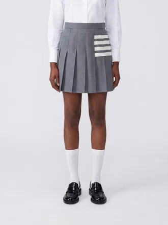 Thom Browne Mini-jupe pliss&eacute;e en laine avec d&eacute;tail 4-Bar