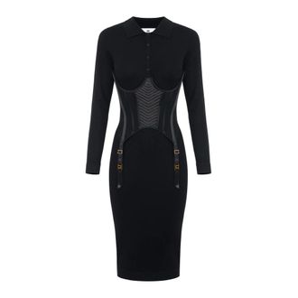 Elisabetta Franchi Strickkleid mit Bustier-Oberteil - - Dresses - Damen - Schwarzk - S