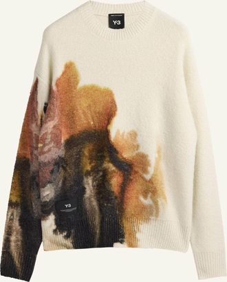 Yohji Yamamoto Y-3 Aop Strickpullover weiss