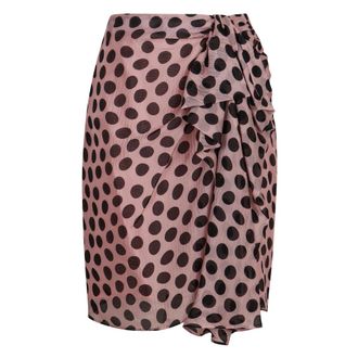 Nina Ricci Punkte Seidenrock Ger&uuml;scht Asymmetrisch - - Skirts - Damen - Rosa - XS