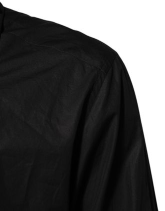 Dolce & Gabbana Black Cotton Embellished Collar Mens Shirt