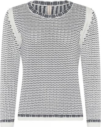 Skovhuus Femme, Pulls, Blanc, Taille: 46 FR Pull rayé à col rond