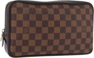 Louis Vuitton Sac pochette Pre-owned en toile Damier Ebene - Femme - Pre-owned - Brun - Taille: ONE Size