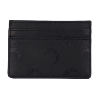 Marine Serre Unisex Moon-Embossed Synthetic Card Case Black Cases