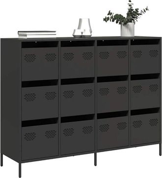 vidaXL Sideboard Schwarz 135x39x103,5 cm Kaltgewalzter Stahl - Vidaxl