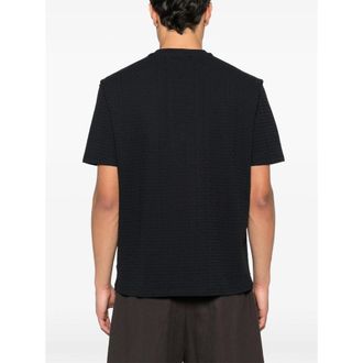 Emporio Armani Textured Finish Cotton T-Shirt - Black