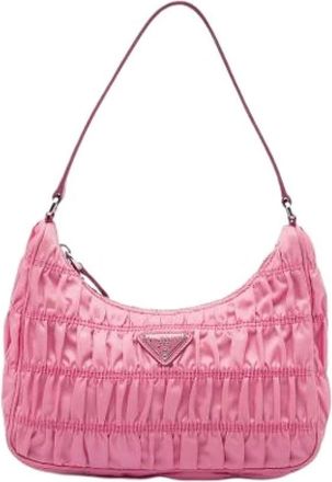 Prada Sac bandouli&egrave;re en nylon pliss&eacute; Pre-owned - Femme - Pre-owned - Rose - Taille: ONE Size