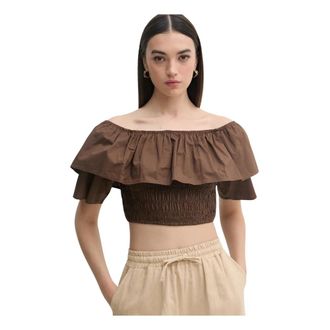 Gaud&igrave; Spanische Carmenbluse - - Blouses & Shirts - Damen - Braun - XL