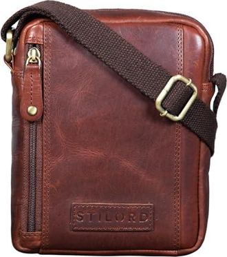 STILORD Brandon Sacoche Homme Bandoulière Sac en Cuir Petit Sac dépaule Sac Messager Sac à Main Vintage en Cuir Véritable, Couleur:porto - cognac
