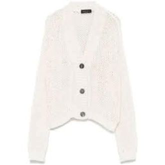 Roberto Collina Beige Cardigan im kastenf&ouml;rmigen Schnitt aus Baumwollmischung - - Knitwear - Damen - Beige - M