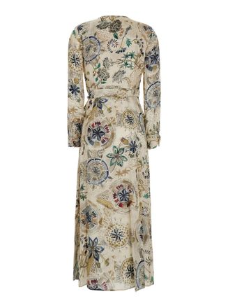 Momoni Womens Dress V-Neck White Viscose