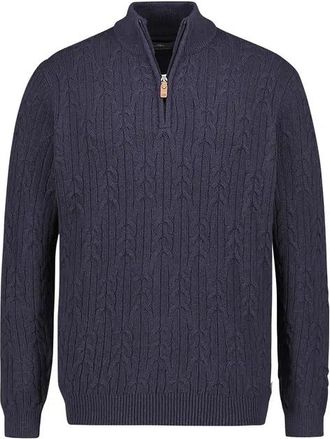 Fynch-Hatton Fynch-Hatton Herren Pullover blau Baumwolle unifarben