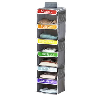Generic W&ouml;chentliche Kleidung Organizer f&uuml;r Kinder, 6 Etagen Kleiderschrank Organizer | Organizer f&uuml;r Kinderschrank | Kleiderst&auml;nder zum Aufh&auml;ngen mit 3 Seite