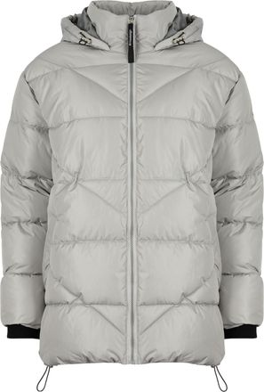 Roadsign Damen Jacke Langer Steppmantel f&uuml;r kalte Tage grau, XL