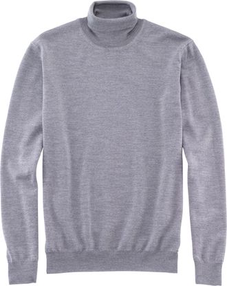 Olymp Herren Rollkragenpullover Casual.Strick,Single Jersey,Regular fit,Silbergrau 63,XXL
