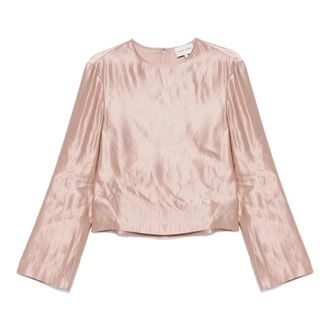 Loulou Studio Petal Rose Rundhals-Bluse - - Blouses & Shirts - Damen - Rosa - S