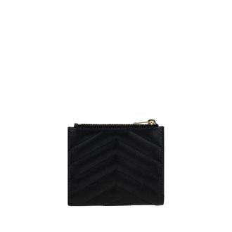 Saint Laurent Womens Black Calf Leather Bos Taurus Wallet