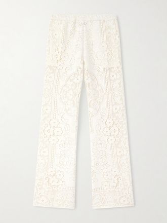 Sea New York Pantalon Évasé En Dentelle Arianna - Crème
