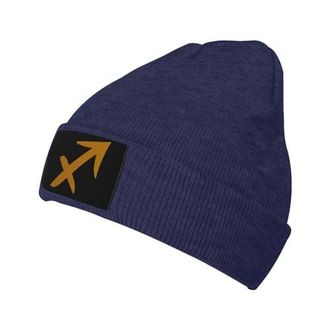 Generic Coupe-Vent Bonnet Tricot&eacute;, Symboles du Zodiaque Sagittaire, L&eacute;ger Beanie Hats, Tricoter Chapeau pour Ski, Cyclisme, Femme