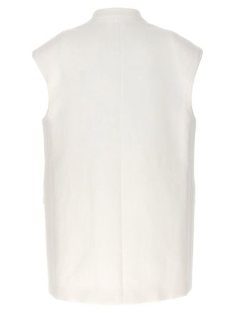 Jil Sander Oversize Tailored Cotton Vest - White