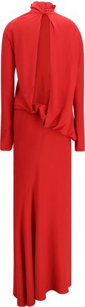 Magda Butrym Open-Back High-Neck Dress - Red