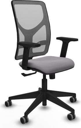 Piqueras y Crespo Schreibtischstuhl, grau, Rollen mit 2D-Armlehnen, h&ouml;henverstellbare Lendenwirbelst&uuml;tze, ausgestattet mit 3 Positionen und Schneidschaum, Grau/Grau