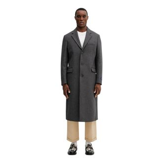 Sporty & Rich Signature Logo Wollmantel - - Coats - Herren - Grau - XL