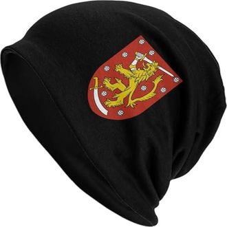 Generic Bonnet Chasse Armoiries De La Finlande Souple Knit Cuffed Beanie Élégant Skull Casquette pour Femme Hiver Course