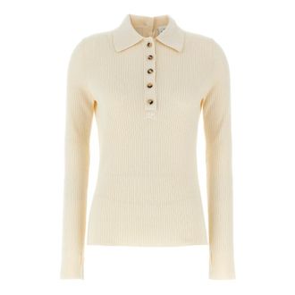 Courr&egrave;ges Multi-Buttons Polo - - Knitwear - Damen - Wei&szlig; - L