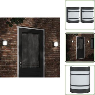 vidaXL Appliques murales dext&eacute;rieur 2 pcs noir acier inoxydable - Applique Murale Exterieure - &Eacute;clairage Ext&eacute;rieur - Luminaire Mural - Lampadaire Ext&eacute;rieur