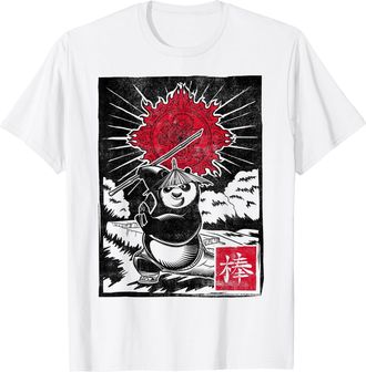 Kung Fu Panda Holzschnitt-Poster Kung Fu Panda Master Po in Action-Pose T-Shirt