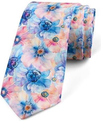 Generic Cravates Homme Bleu Roses Jaune Classique Cravates &Eacute;l&eacute;gant Cravate DAffaires Pour F&ecirc;te Remise De Dipl&ocirc;me Travail