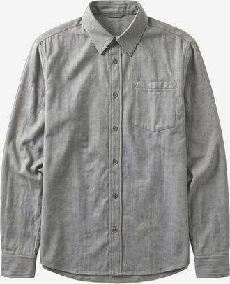 Knowledge Cotton Apparel Herren vegan Hemd Dune Regular Mit Fischgr&auml;tenmuster Chocolate Torte