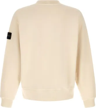 Stone Island Brushed Cotton Crew Neck Sweatshirt - Beige
