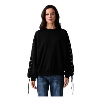 Liu Jo SweaT-shirt &agrave; lacets - Femme - Sweatshirts et sweats &agrave; capuche - Noir - Taille: 40 FR