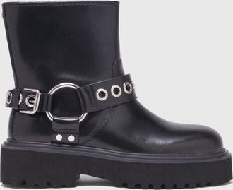 Maje Biker-stiefeletten Aus Leder - Schwarz - Maje